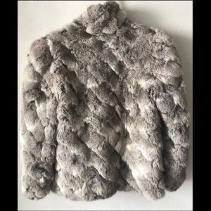Jackets & Coats | Rabbit Fur Coat Grey Multi | Poshmark